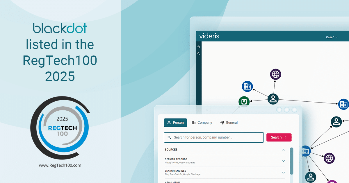 Blackdot listed in the RegTech100 2025 - Blackdot Solutions Videris